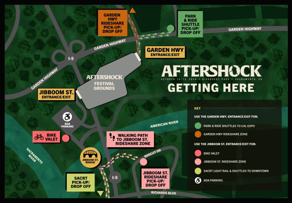 Getting Here - Aftershock Festival | Discovery Park | Sacramento, CA